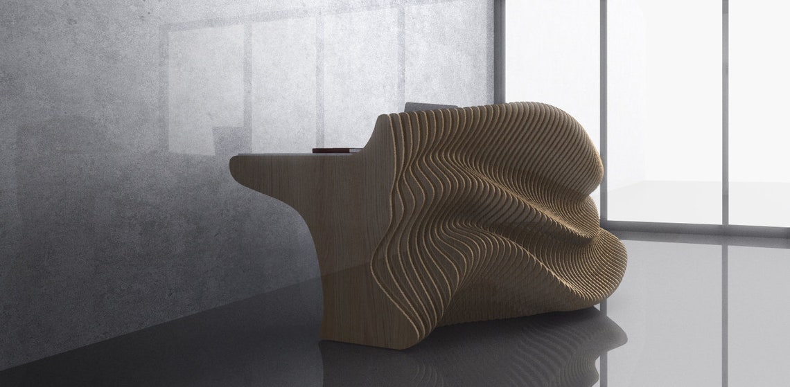 Parametric Wavy Wooden Furniture 10 Office Entry Desk / CNC - Etsy
