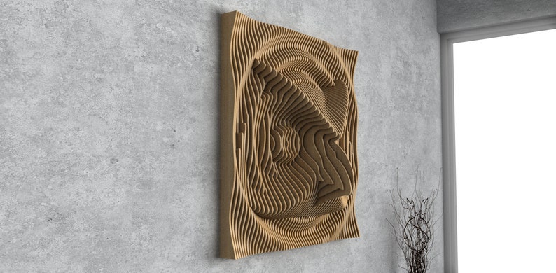 Parametric Wavy Wooden Wall Decor 51 / Owl in Waves / CNC Files for ...