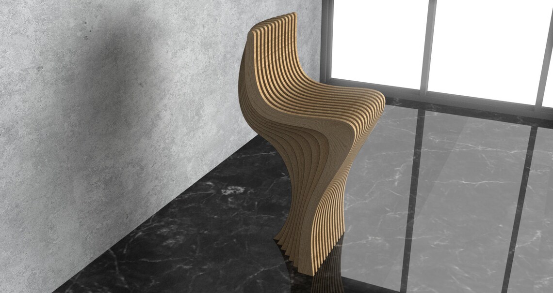 Parametric Wavy Wooden Furniture 43 Bar Stool Chair / CNC - Etsy