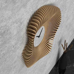 Parametric Wavy Wooden Wall Decor 64 / Clock Design / Digital Files for ...