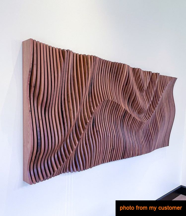 Parametric Wavy Wooden Wall Decor - 25 / CNC Files for Cutting - Etsy