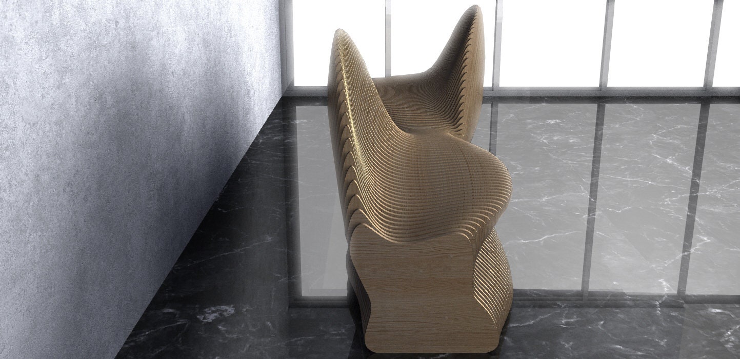 Parametric Wavy Wooden Furniture 32 Bench Design - Etsy