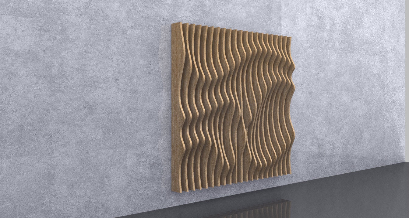 Parametric Wavy Wooden Wall Decor - 12 / CNC Files for Cutting - Etsy