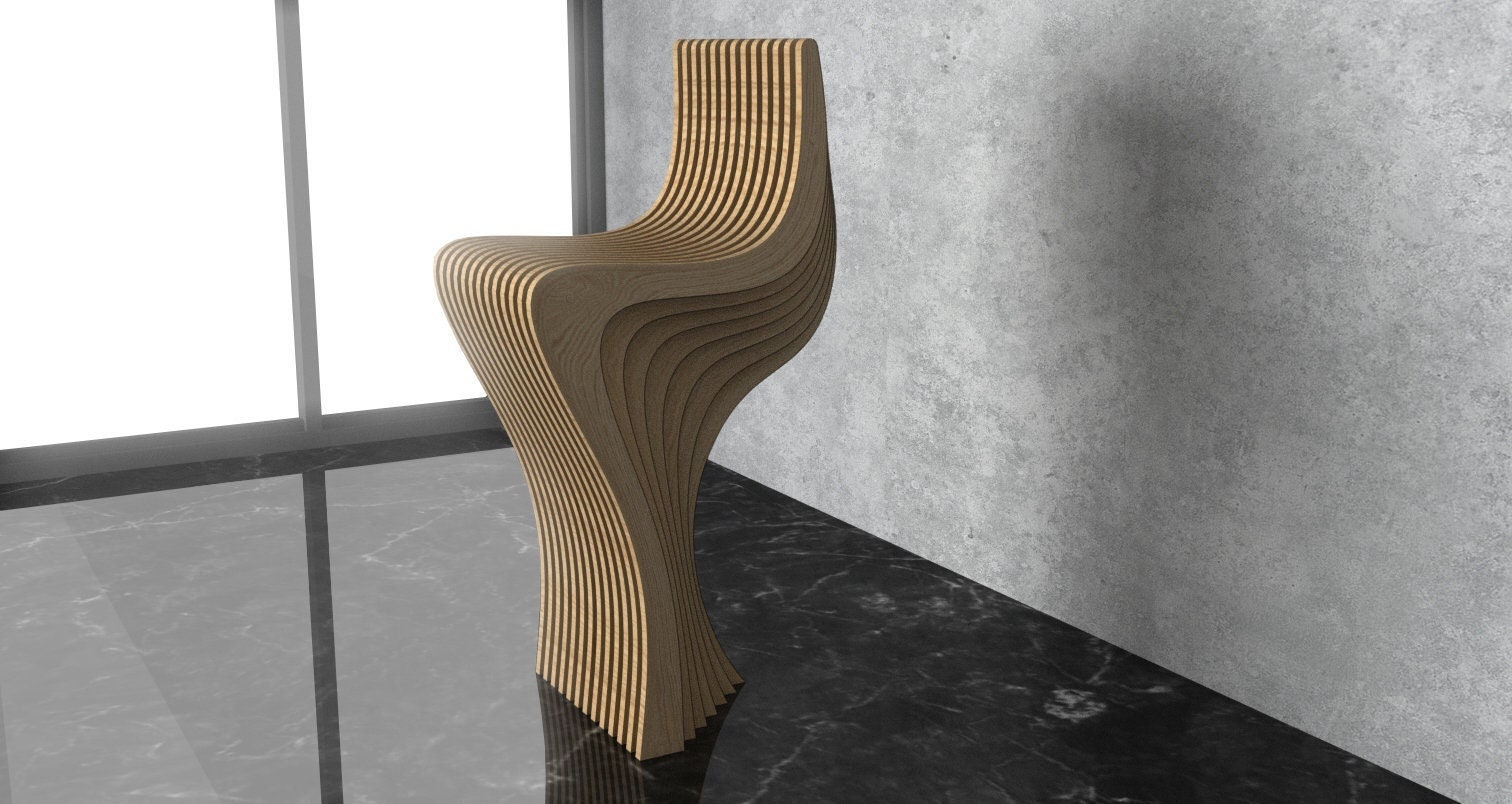 Parametric Wavy Wooden Furniture 43 Bar Stool Chair / CNC - Etsy