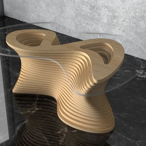 Parametric Wavy Wooden Furniture 44 - Coffee Table Design / CNC Files ...