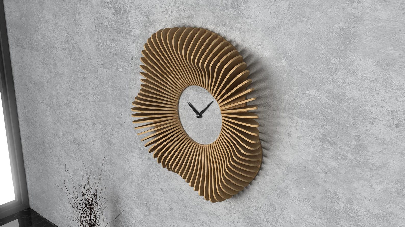 Parametric Wavy Wooden Wall Decor 64 / Clock Design / Digital Files for ...
