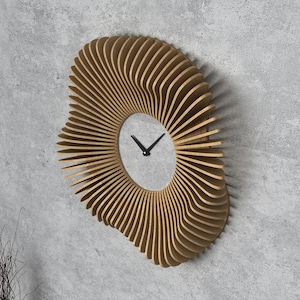 Parametric Wavy Wooden Wall Decor 64 / Clock Design / Digital Files for ...