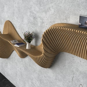 Parametric Wavy Wooden Wall Decor 52 / Shelf Design / Digital Files for ...