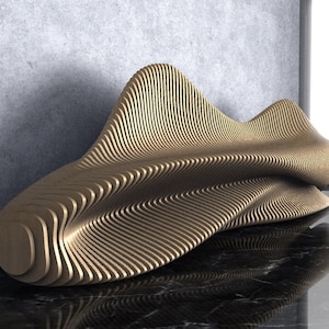 Parametric Wavy Wooden Furniture 33 - Bench Design / CNC Files for ...