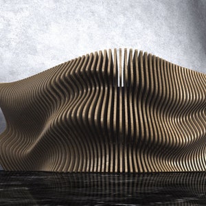 Parametric Wavy Wooden Furniture 29 - L-shaped Desk 02 / CNC Files for ...