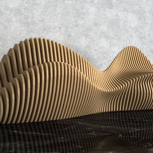 Parametric Wavy Wooden Furniture 47 - Bench Design / CNC Files for ...