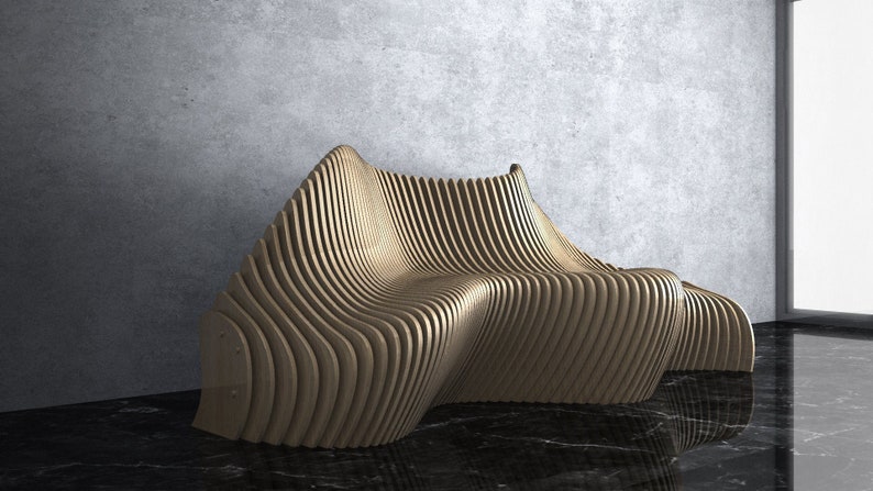 Parametric Wavy Wooden Furniture 19 Sofa Design / CNC Files - Etsy