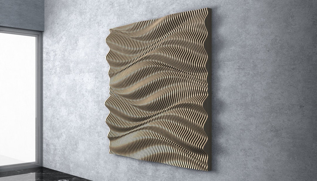 Parametric Wavy Wooden Wall Decor 26 Cnc Files For Cutting Etsy