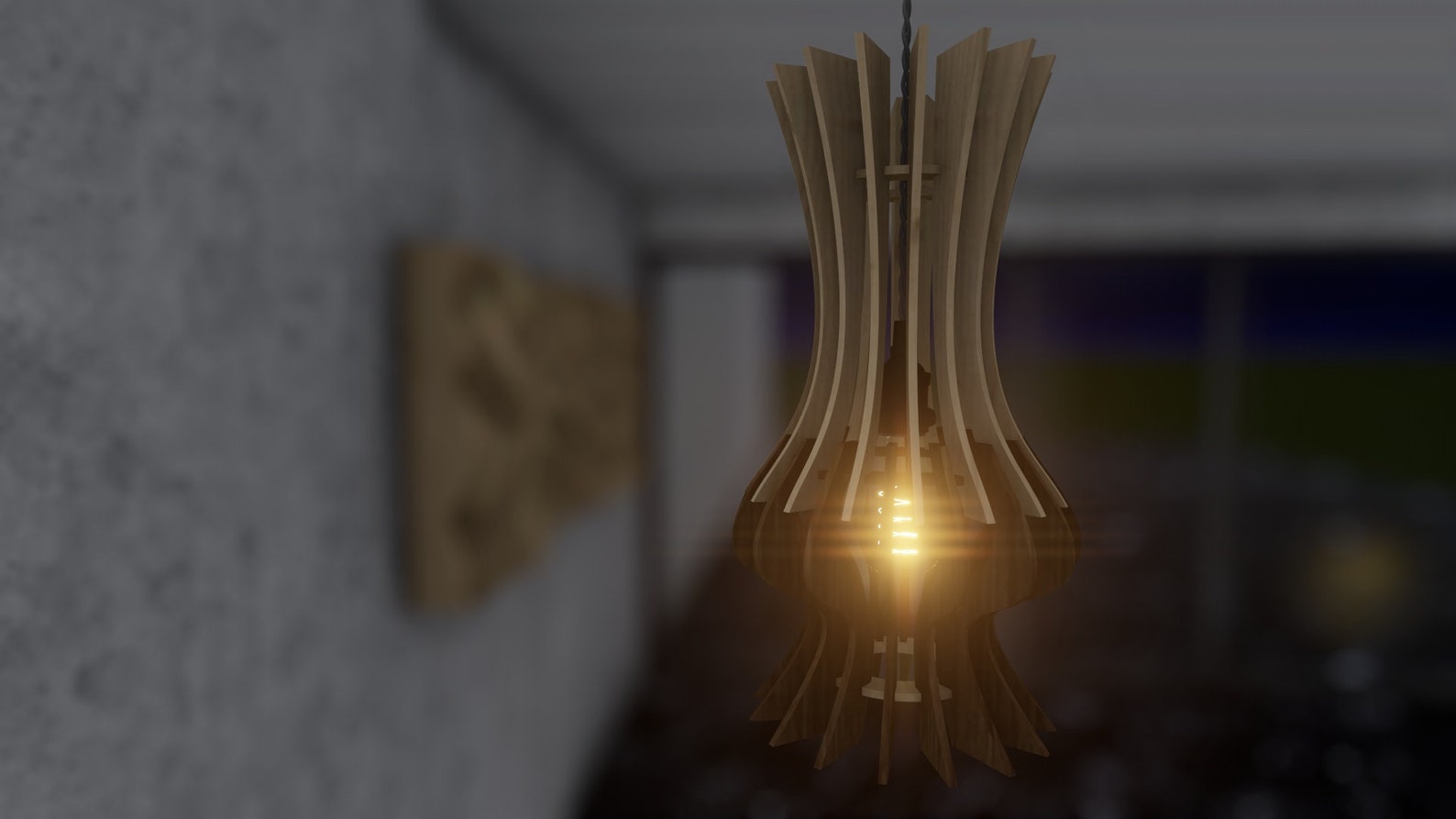 Parametric Wavy Wooden Lighting 01 - Chandelier Model / CNC Files for ...