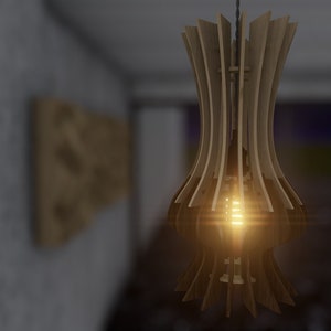 Parametric Wavy Wooden Lighting 01 - Chandelier Model / CNC Files for ...
