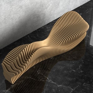 Parametric Wavy Wooden Furniture 47 - Bench Design / CNC Files for ...