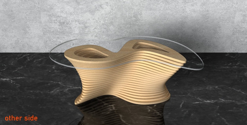 Parametric Wavy Wooden Furniture 44 - Coffee Table Design / CNC Files ...