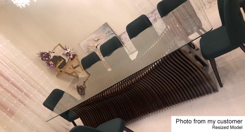 Parametric Wavy Wooden Furniture 15 Dinner Table Design / - Etsy