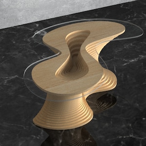 Parametric Wavy Wooden Furniture 48 - Coffee Table Design / CNC Files ...