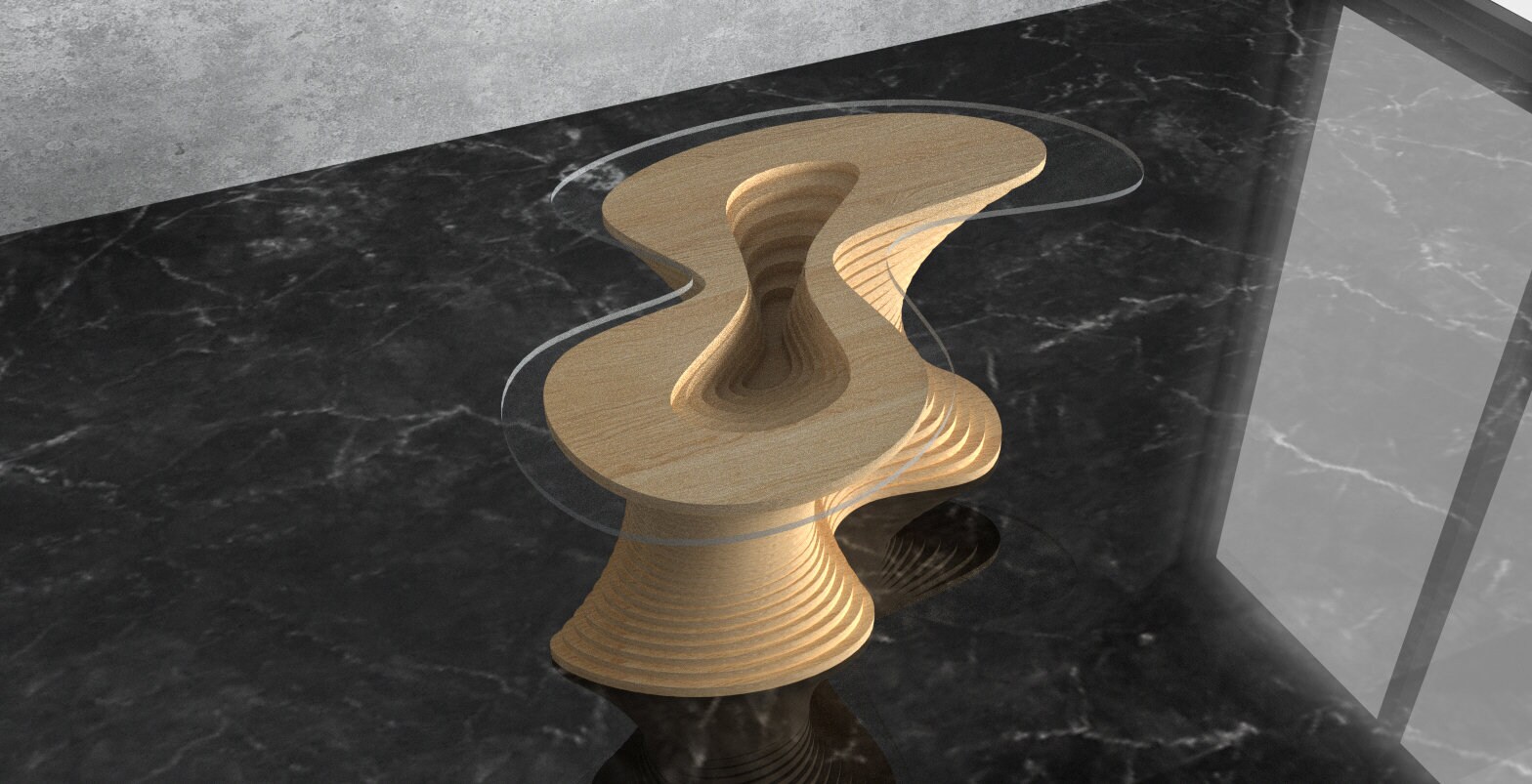 Parametric Wavy Wooden Furniture 48 - Coffee Table Design / CNC Files ...