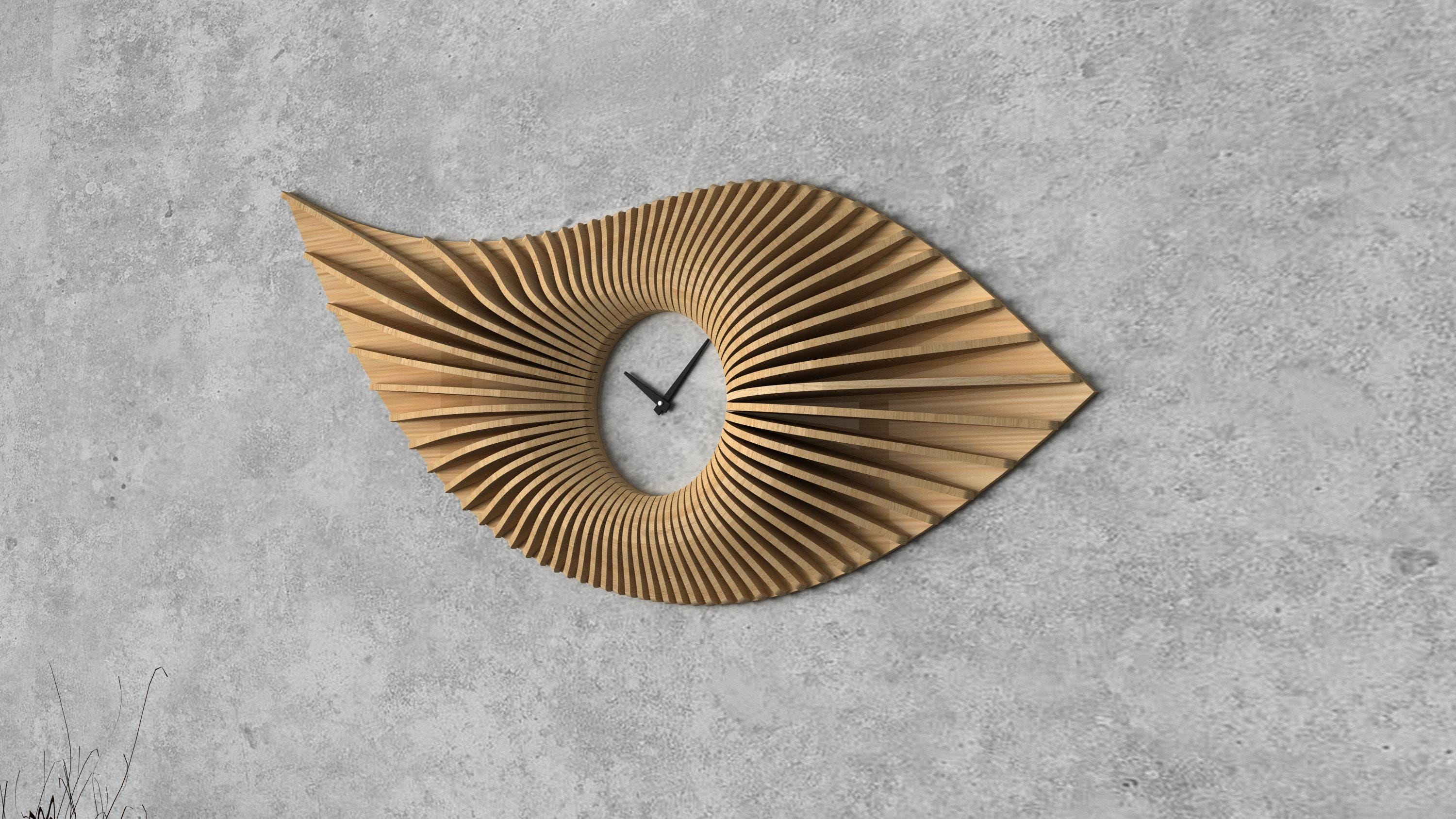 Parametric Wavy Wooden Wall Decor 63 / Clock Design / Digital Files for ...
