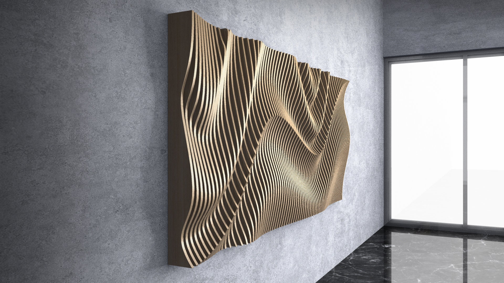 Parametric Wavy Wooden Wall Decor 25 / CNC Files for Cutting - Etsy