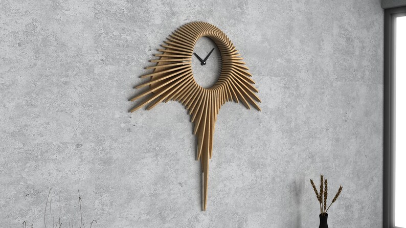 Parametric Wavy Wooden Wall Decor 65 / Clock Design / Digital Files for ...
