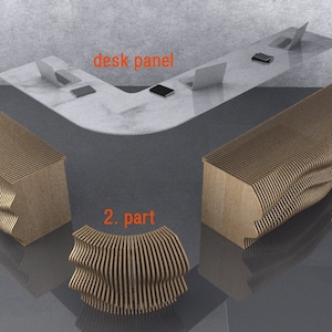 Parametric Wavy Wooden Furniture 12 - L-shaped Desk / CNC Files for ...