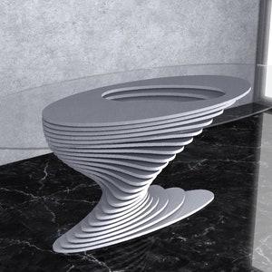 Parametric Wavy Wooden Furniture 35 - Dinner Table Design / CNC Files ...