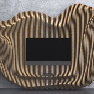 Parametric Wavy Wooden Wall Decor - 18 / TV Unit Design / CNC Files for ...