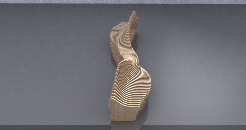 Parametric Wavy Wooden Furniture 05 Twisted Bench Design / | Etsy
