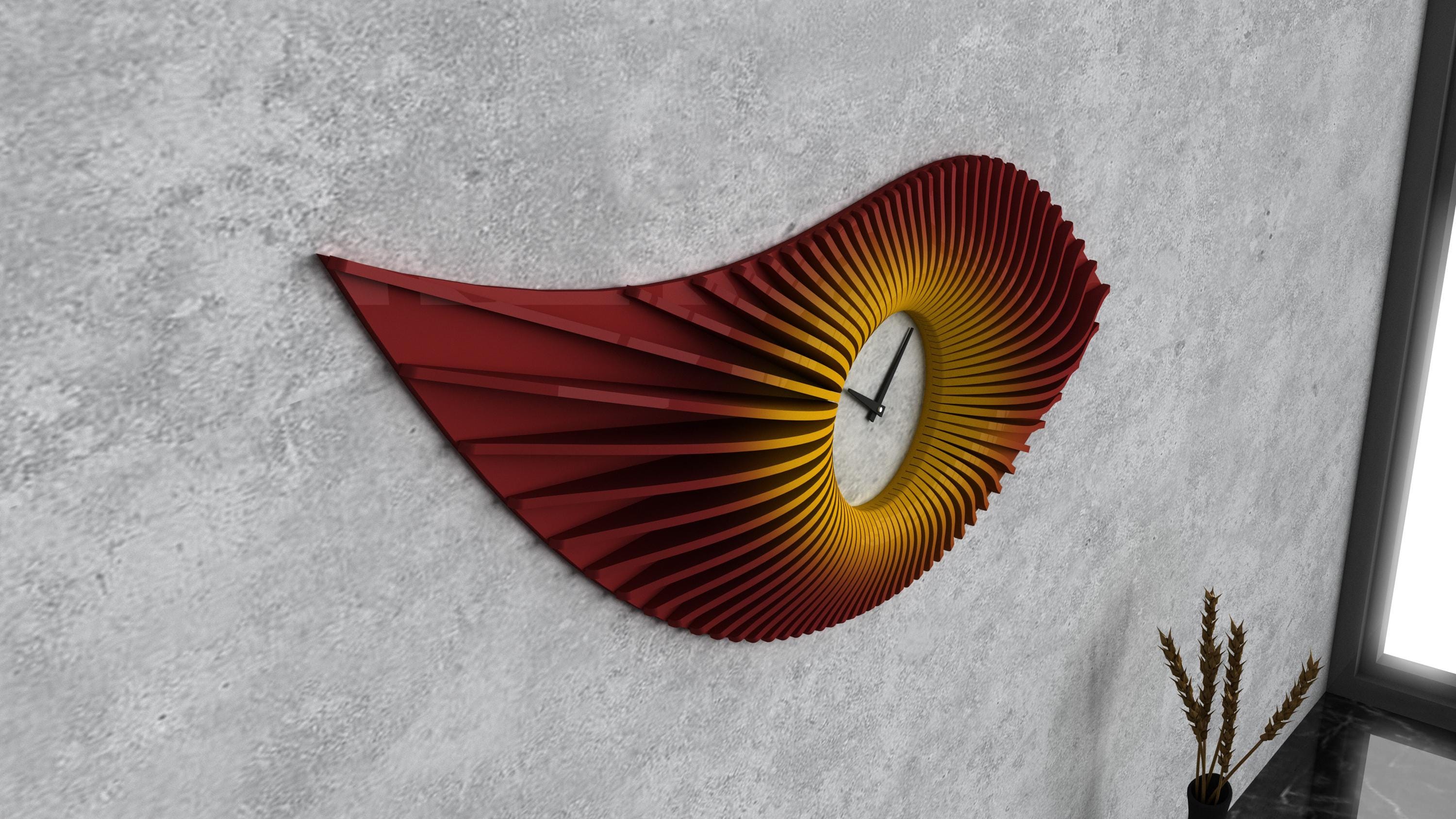 Parametric Wavy Wooden Wall Decor 63 / Clock Design / Digital Files for ...