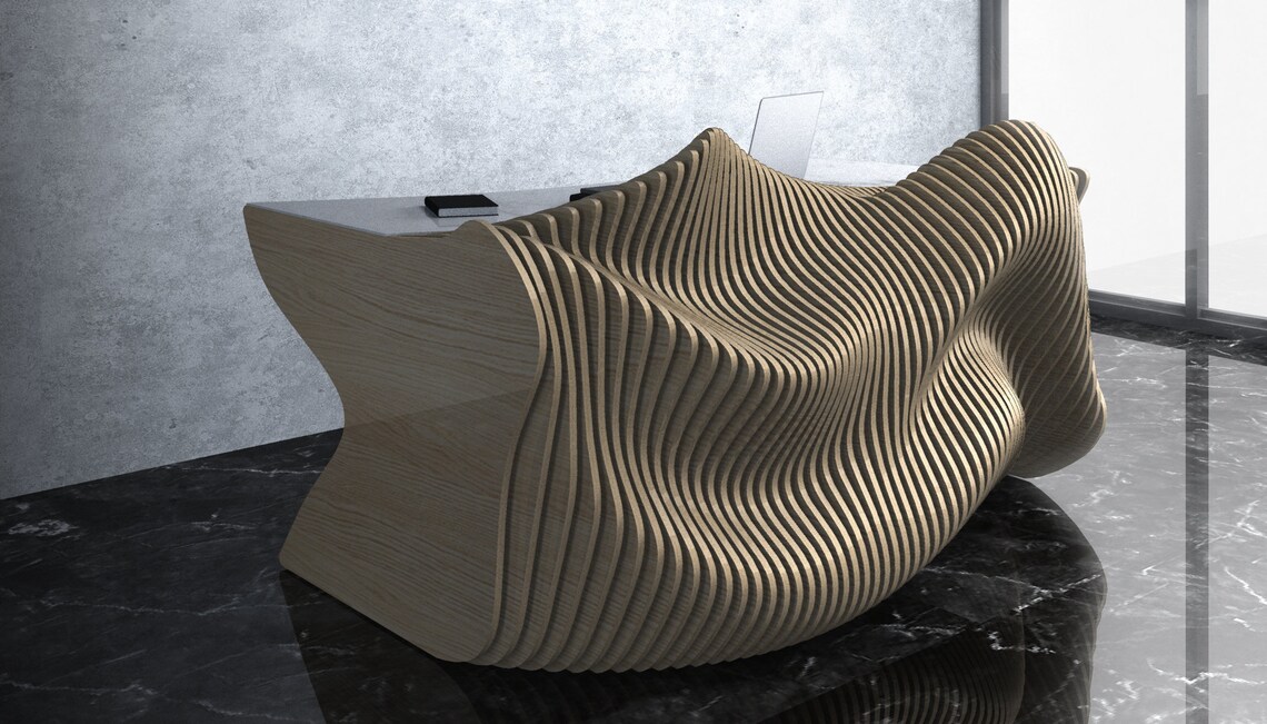 Parametric Wavy Wooden Furniture 21 Office Desk / CNC Files - Etsy