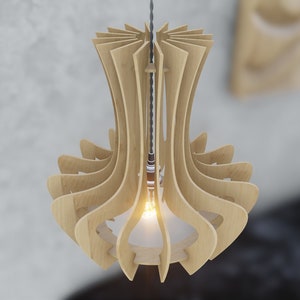 Parametric Wavy Wooden Lighting 03 - Chandelier Model / CNC Files for ...
