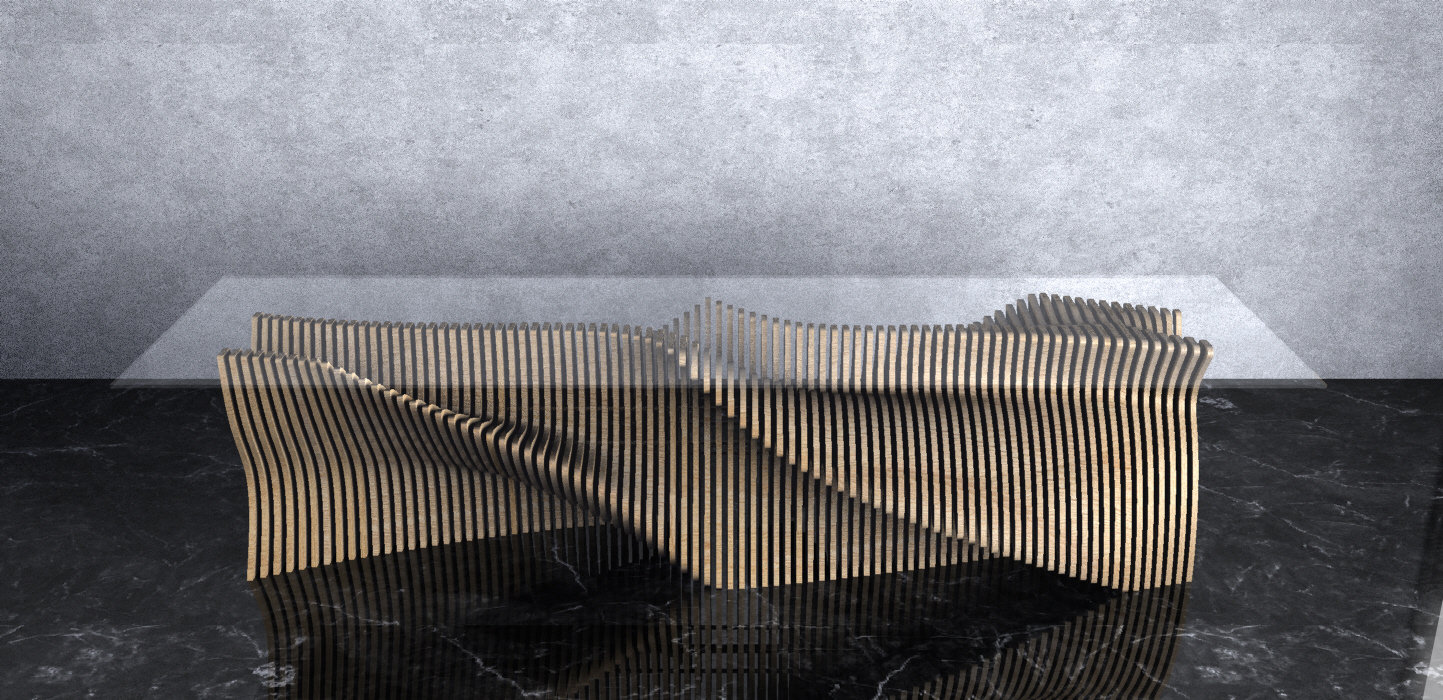 Parametric Wavy Wooden Furniture 31 Dinner Table Design / - Etsy