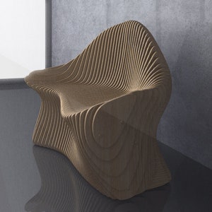 Parametric Wavy Wooden Furniture 09 - Sofa Design / CNC Files for ...