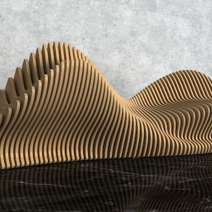 Parametric Wavy Wooden Furniture 47 - Bench Design / CNC Files for ...