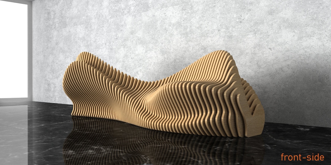 Parametric Wavy Wooden Furniture 47 - Bench Design / CNC Files for Cutting - Etsy