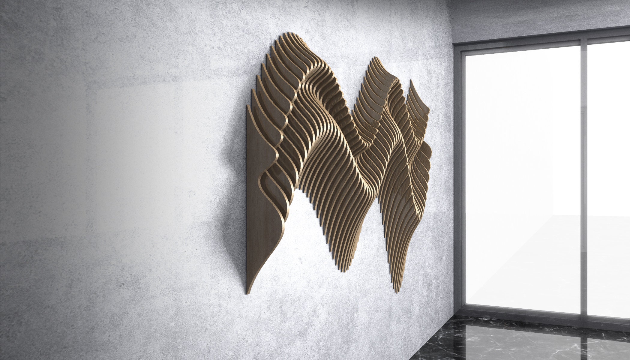 Parametric Wavy Wooden Wall Decor 24 / CNC Files for Cutting | Etsy