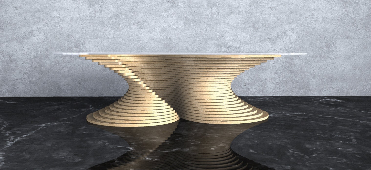 Parametric Wavy Wooden Furniture 38 Coffee Table / CNC Files - Etsy