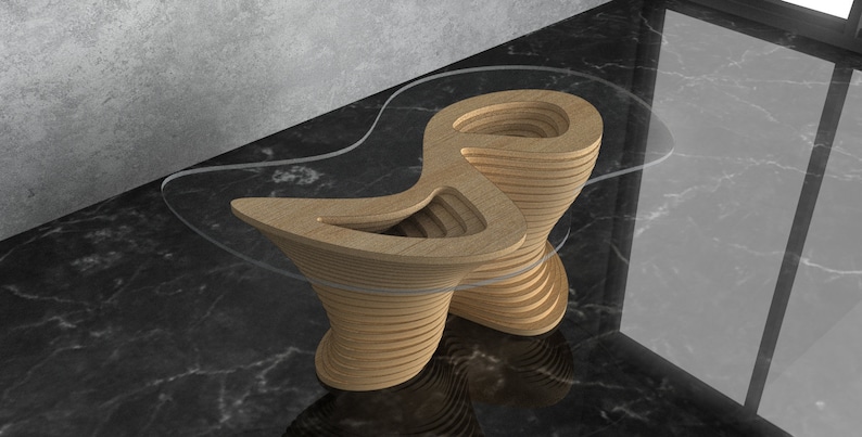 Parametric Wavy Wooden Furniture 44 - Coffee Table Design / CNC Files ...