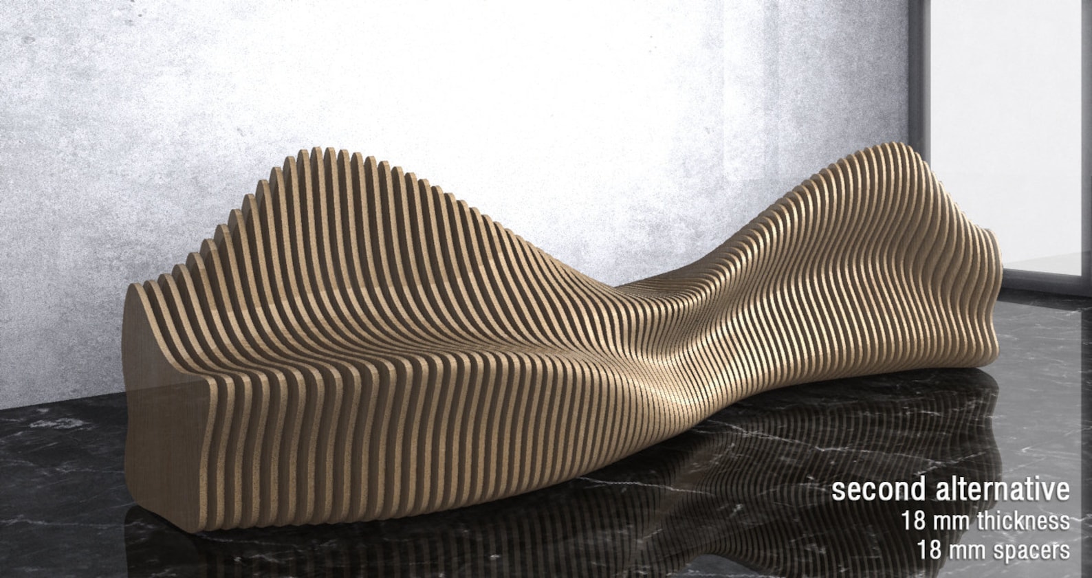Parametric Wavy Wooden Furniture 05 Twisted Bench Design / - Etsy France