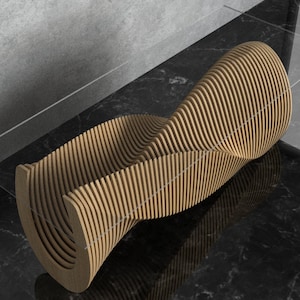 Parametric Wavy Wooden Furniture 46 - Dinner Table - / CNC Files for ...