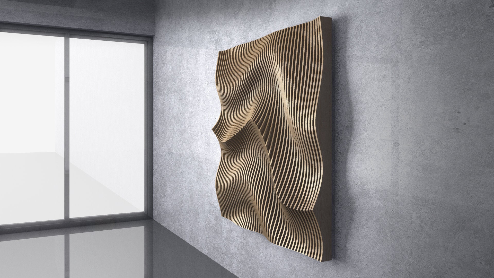 Parametric Wavy Wooden Wall Decor 20 / CNC Files for Cutting - Etsy