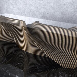 Parametric Wavy Wooden Furniture 31 - Dinner Table Design / CNC Files ...