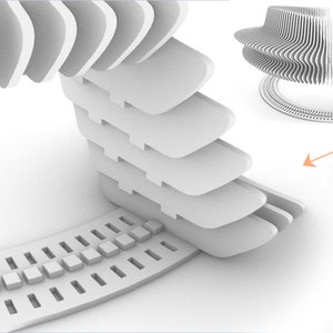 Parametric Wavy Wooden Furniture 16 - C Shaped Bench / CNC Files for ...