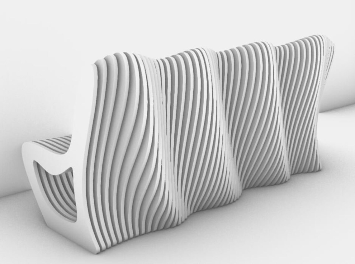 Parametric Wavy Wooden Furniture 22 Sofa Design / CNC Files - Etsy