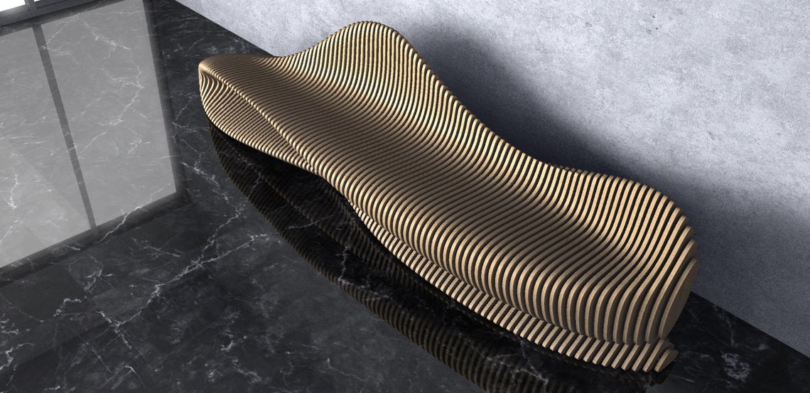 Parametric Wavy Wooden Furniture 33 Bench Design / CNC Files - Etsy