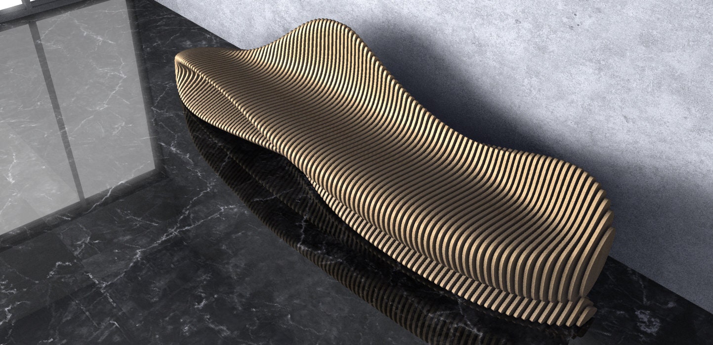 Parametric Wavy Wooden Furniture 33 Bench Design / CNC Files - Etsy