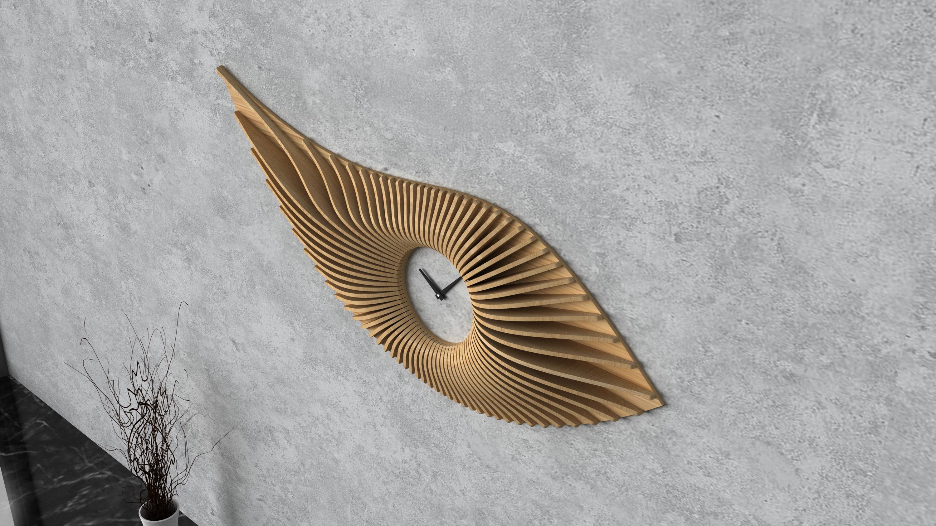 Parametric Wavy Wooden Wall Decor 63 / Clock Design / Digital Files for ...